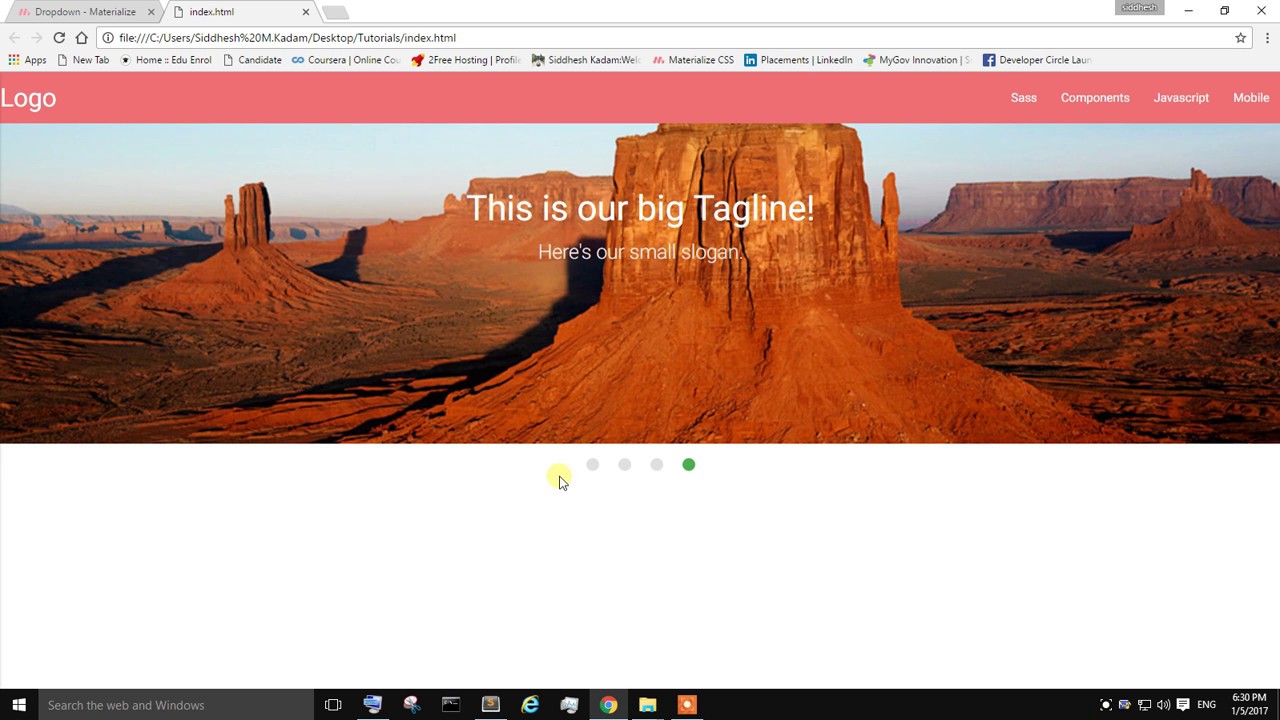 Drop Down Using Materialize CSS