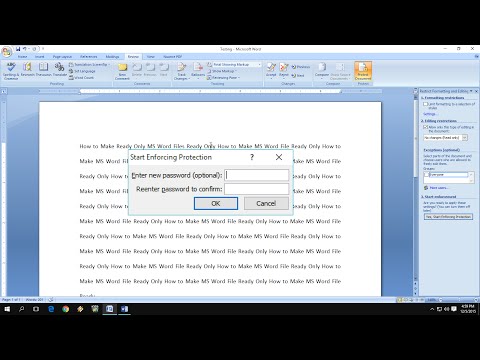 How to Make Ready Only MS Word Files (No Edit No Change)