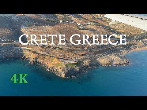 【4K】 Greece Crete - Sky View & Landing at Heraklion Airport Nikos Kazantzakis