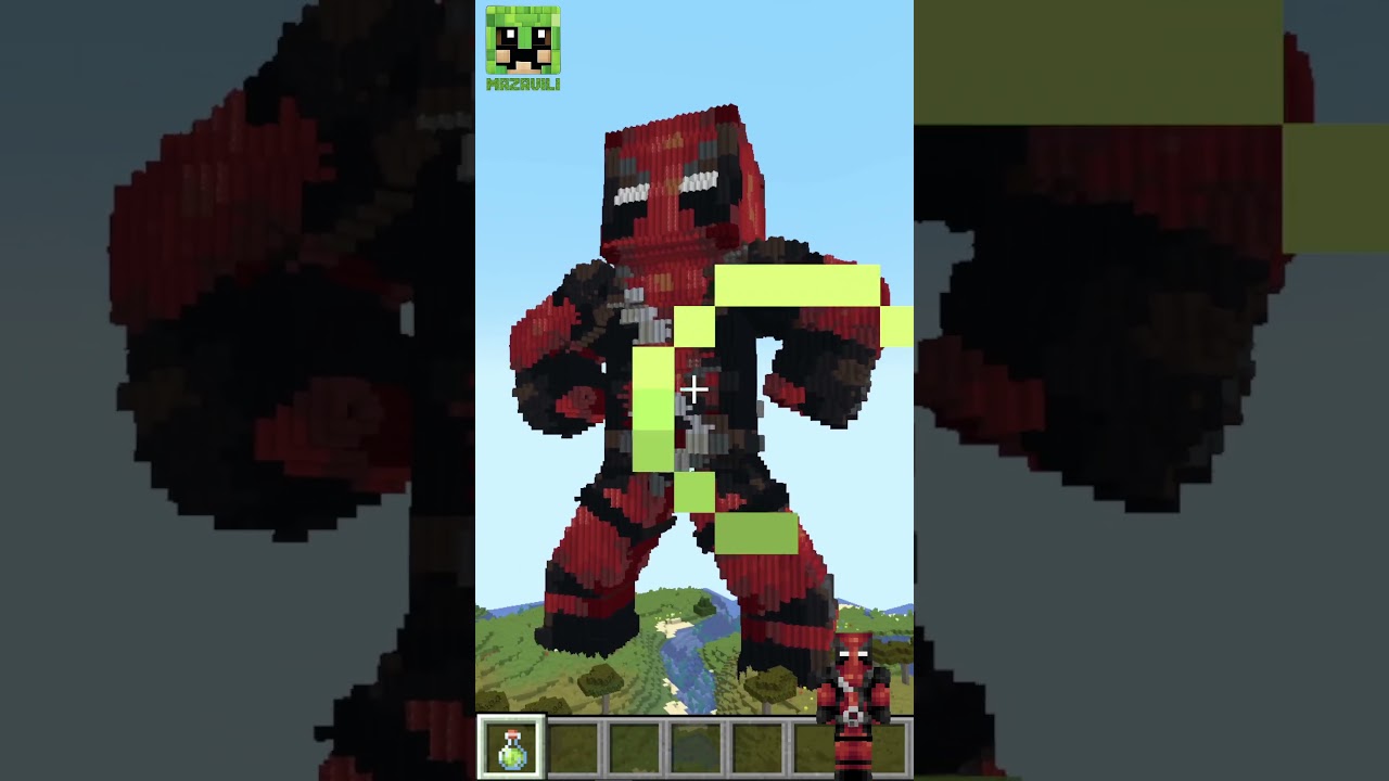 Minecraft Deadpool Skin Statue #minecraft #game #deadpool #shorts