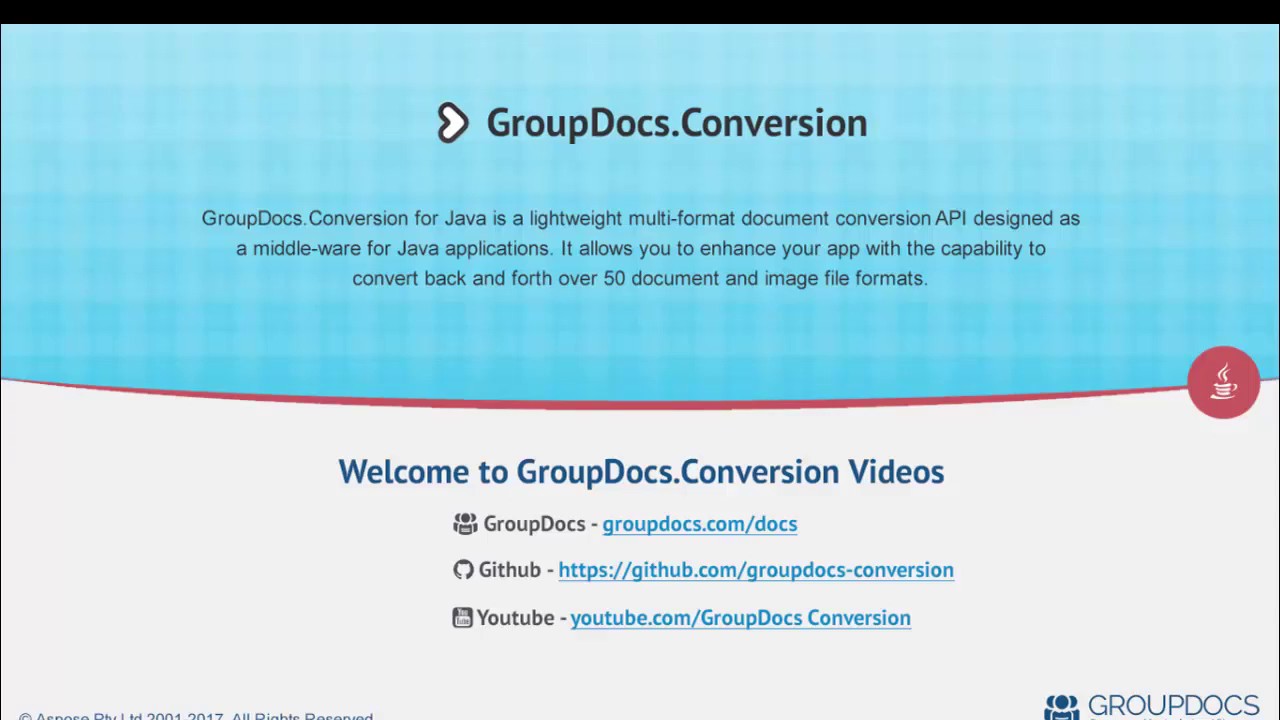 GroupDocs Conversion for Java Showcase Project