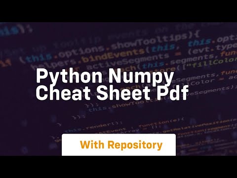 python numpy cheat sheet pdf