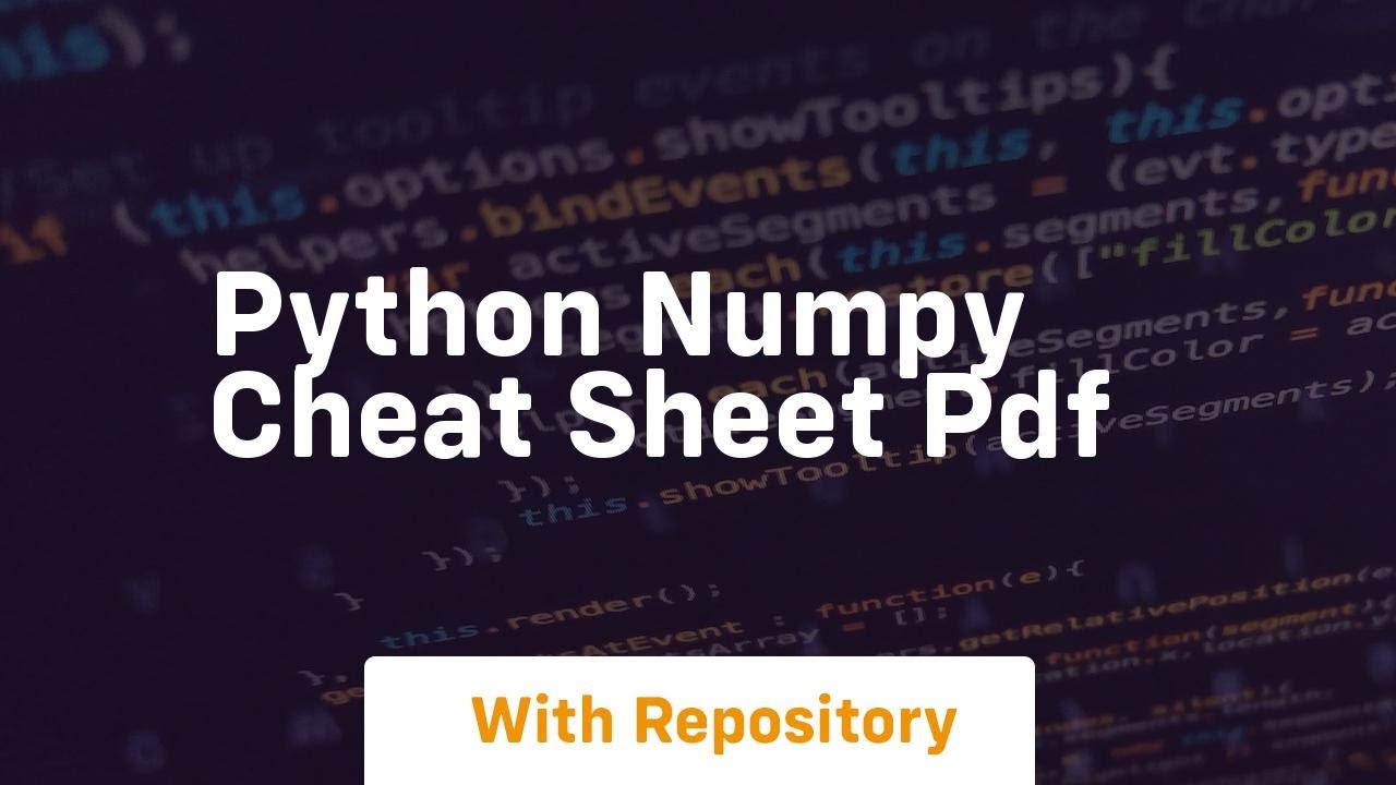 python numpy cheat sheet pdf