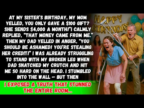 I Gave $100 Gift at My Sister’s Birthday—Then Dad Snatched My Crutch & Hit Me Hard on the Head—But…