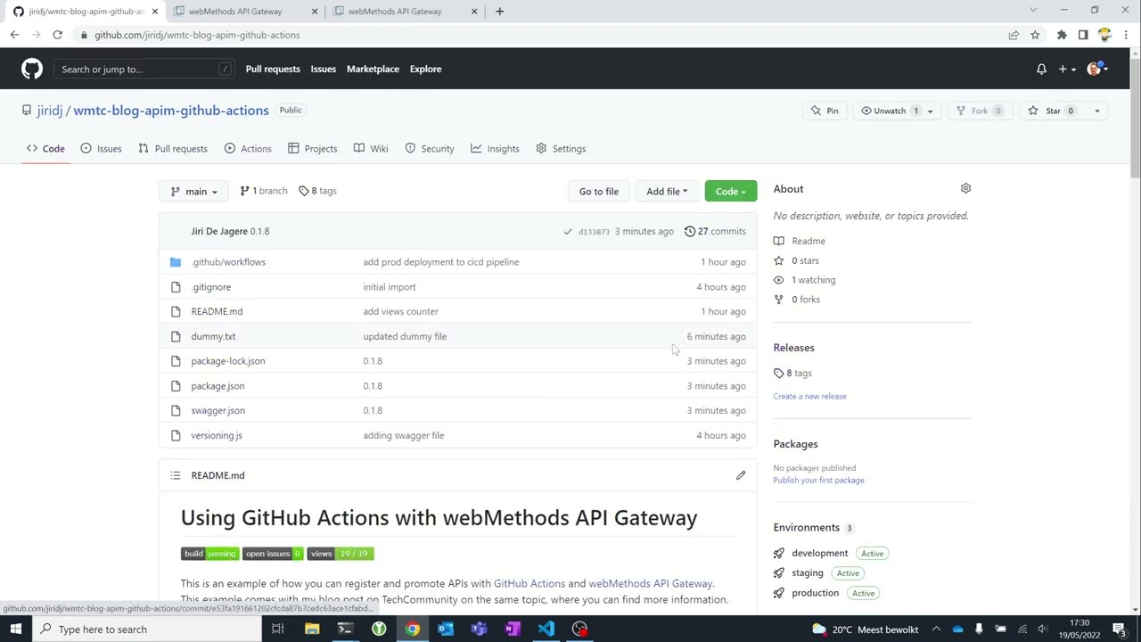 Using GitHub Actions with webMethods API Gateway