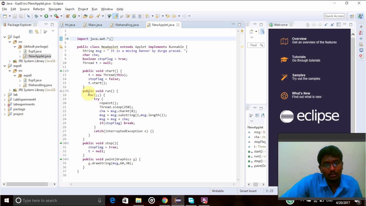 Create a simple java applet program to demonstrate Moving Banner Animation.