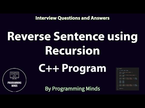 Reverse Sentence using Recursion C++ Programming | Interview questions and answers | Reverse String