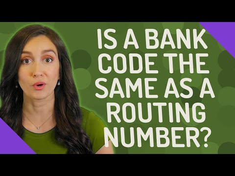 Is a bank code the same as a routing number?