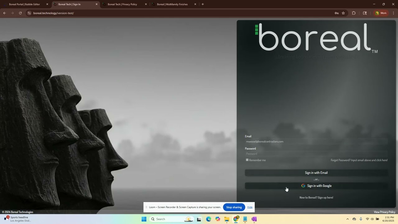 App Verification Video for Google – Boreal Contractors