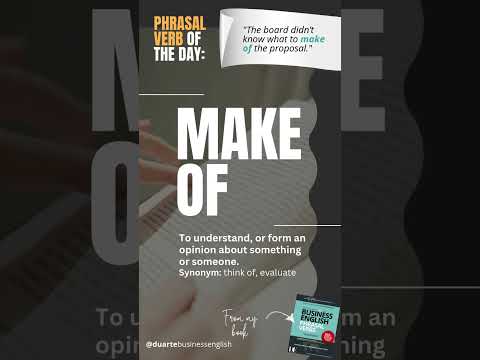 Business English meaning of 'MAKE OF' #englishforwork #businessenglish #duartebusinessenglish