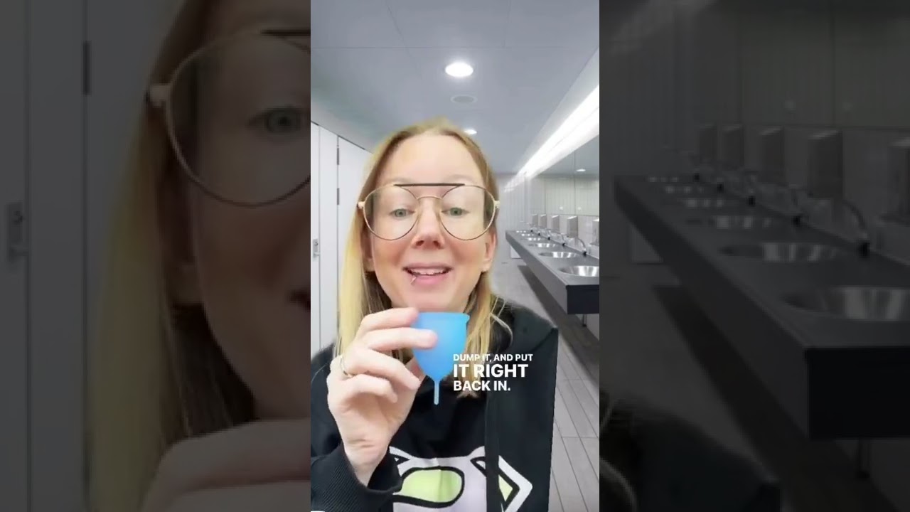 How to empty a menstrual cup in public #shorts