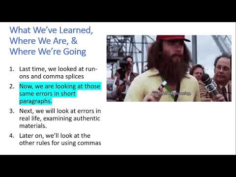 Run Ons & Comma Splices Lecture 4