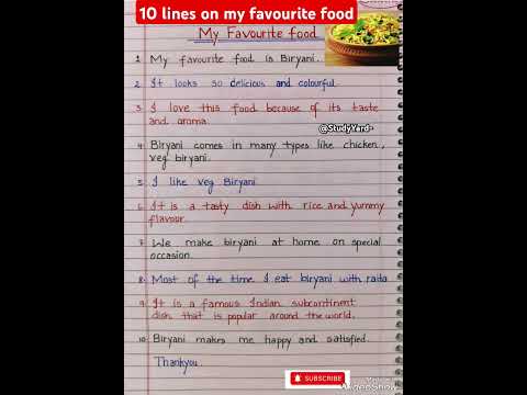 Essay on my favourite food l 10 lines on my favourite food l my favourite food biryani