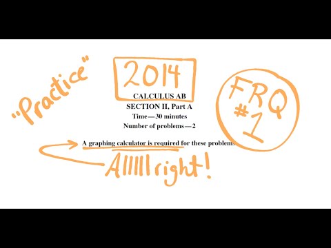 Visca AP Calculus AB 2014 Exam Problems FRQ 1