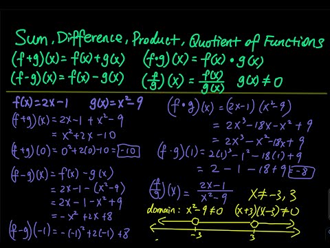 1.8 Part 1: Sum, Difference, Product, Quotient of Functions | Precalculus