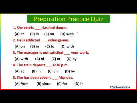 Preposition objective questions | Preposition in english grammar | Prepositions practice exercises