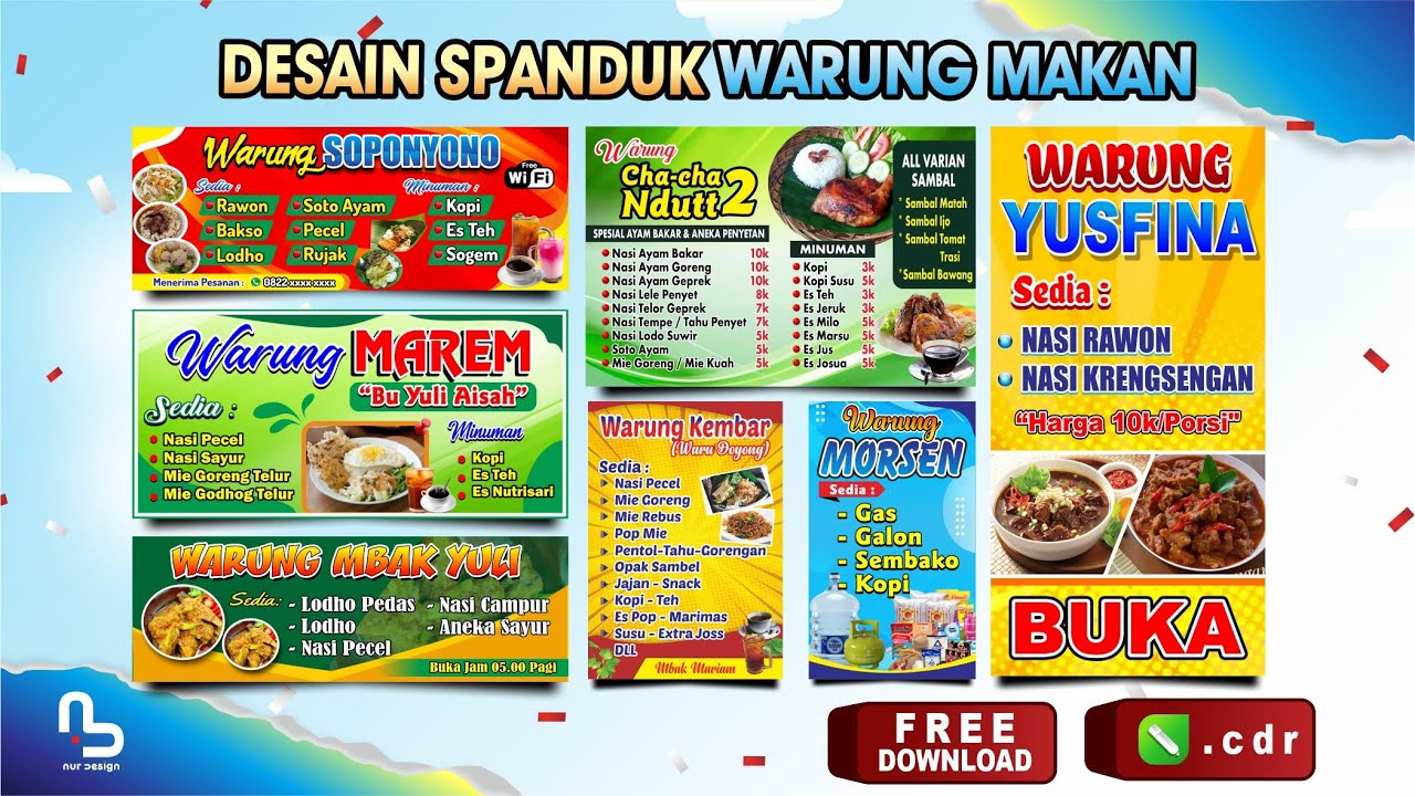 GRATIS !! Template Desain Spanduk Warung Makan Coreldraw - #nurdesigns