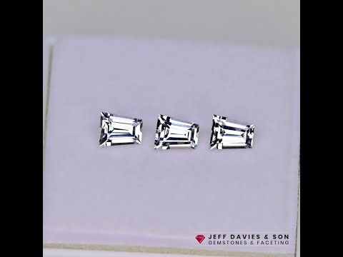 2.27ct LAB white Sapphire - 3pc tapered baguette - Bagdasarov HDSM
