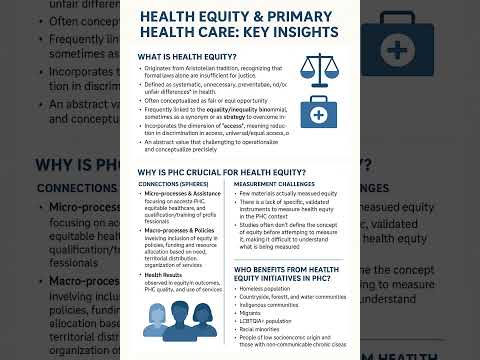 Exploring Health Equity in Primary Health Care: Key Findings from a Scoping Review