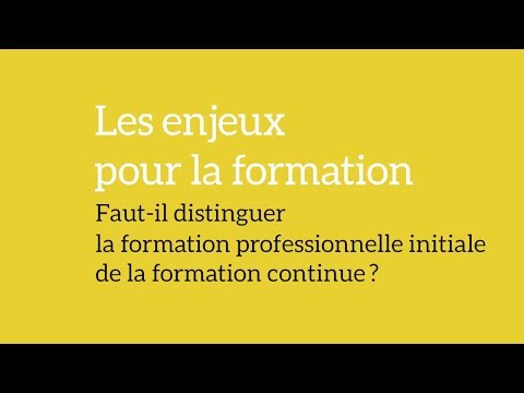 Faut-il distinguer la formation professionnelle initiale de la formation continue ?