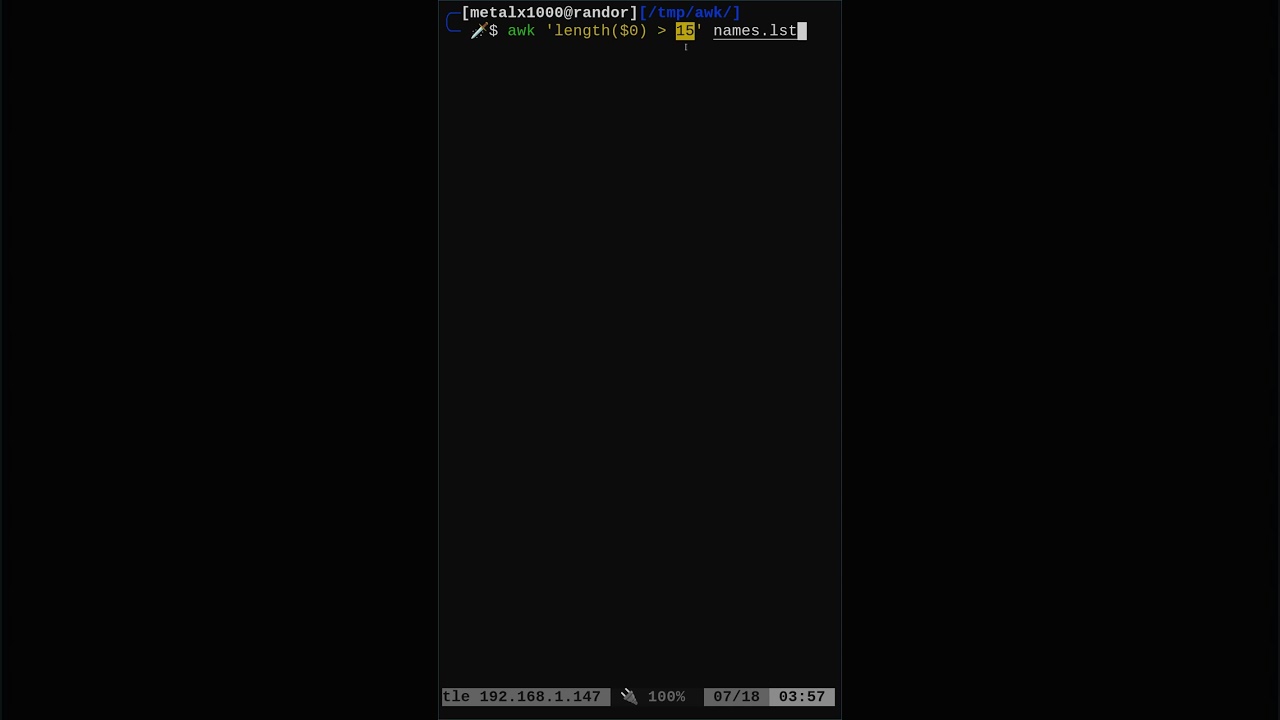 12 AWK Tutorial Short