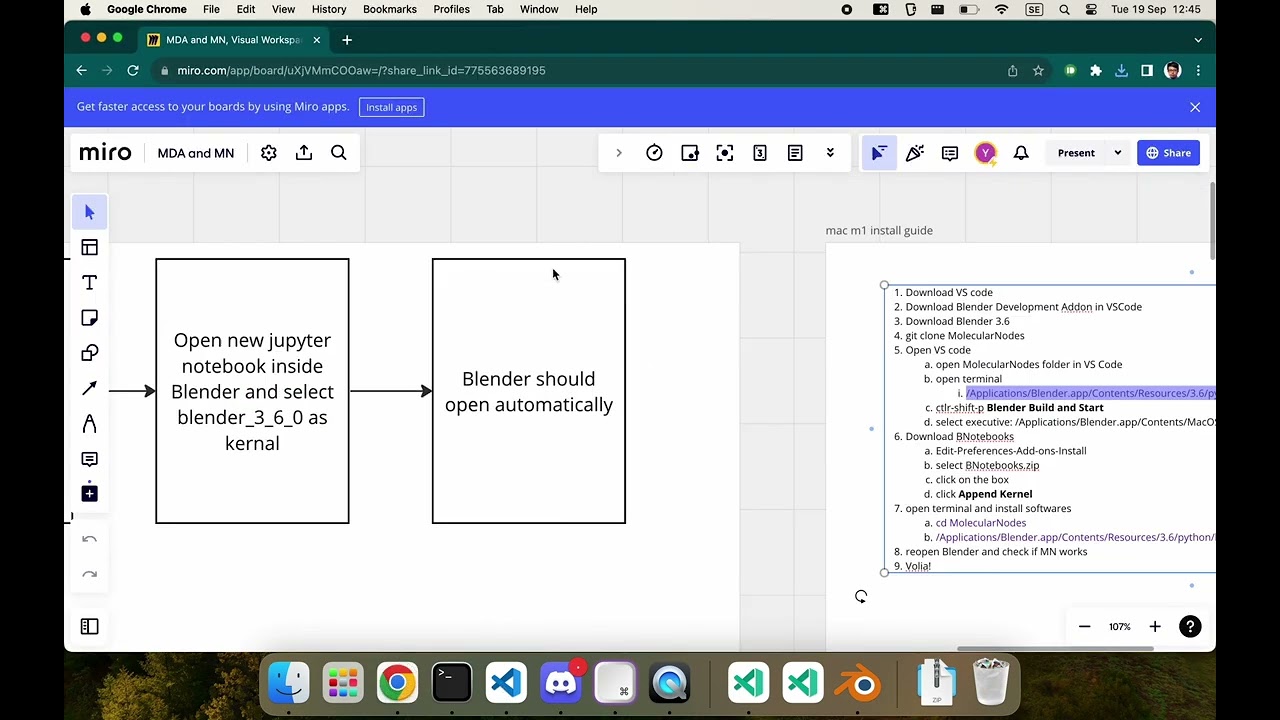 How to set up MolecularNodes and the Blender Jupyter Kernel for the MDAnalysis UGM 2023