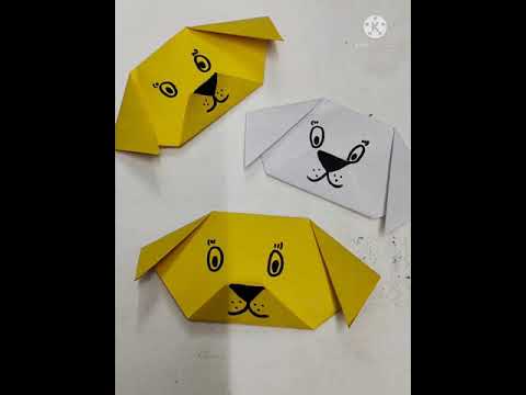 Paper Craft Dog face Paper folding Origami Kids #shorts