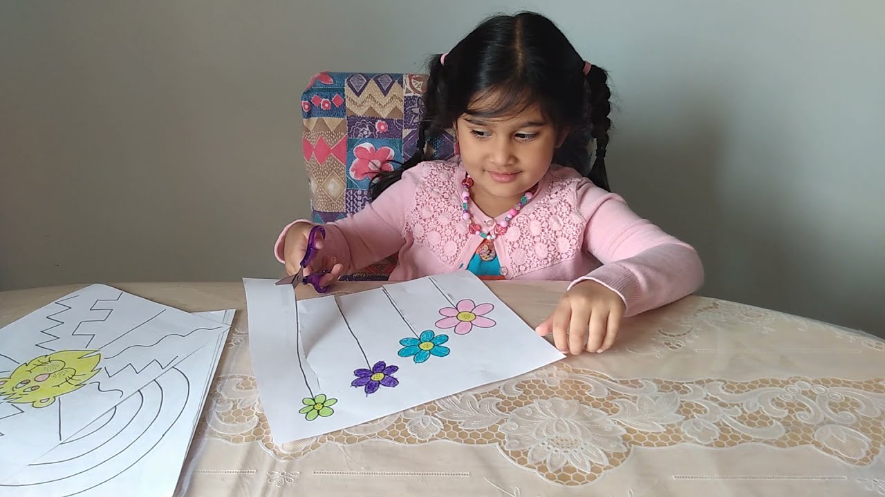 Cutting practice worksheets for children ll fine motor practice