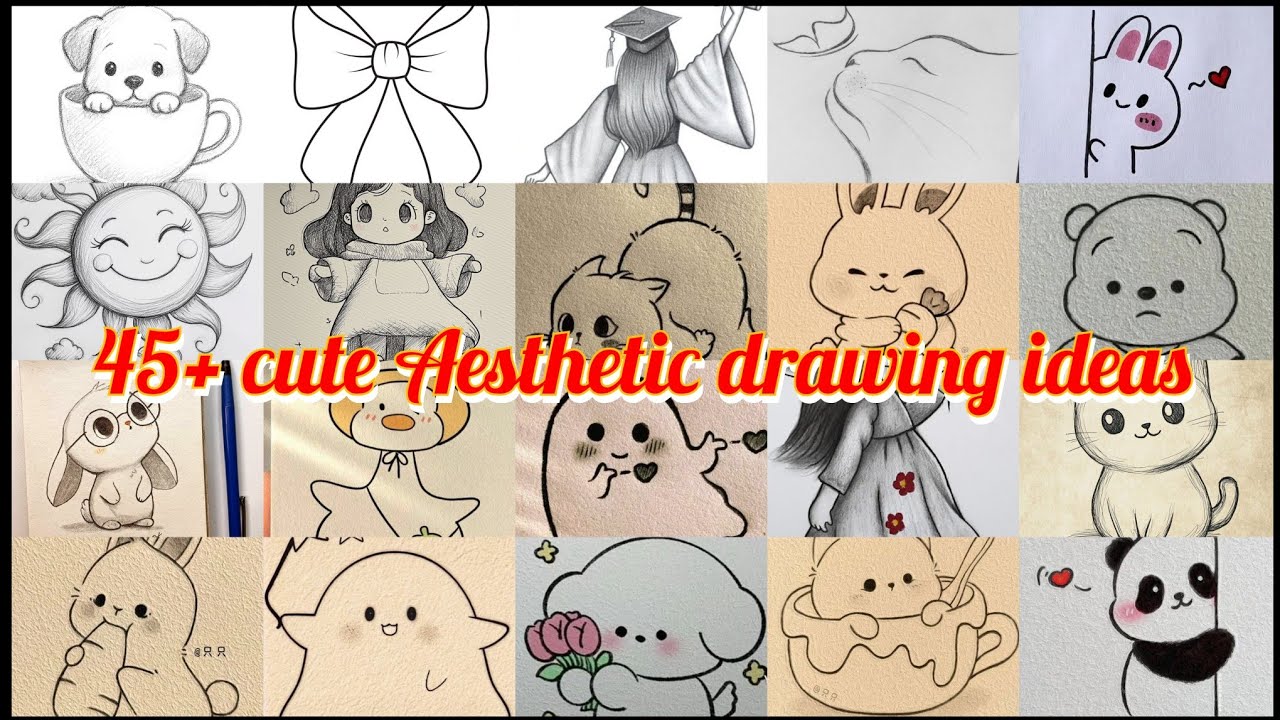 45+ cute Aesthetic Drawing Ideas You’ll LOVE!🎀 Pinterest Inspired Aesthetic Drawings ⭐ cutie 🥰