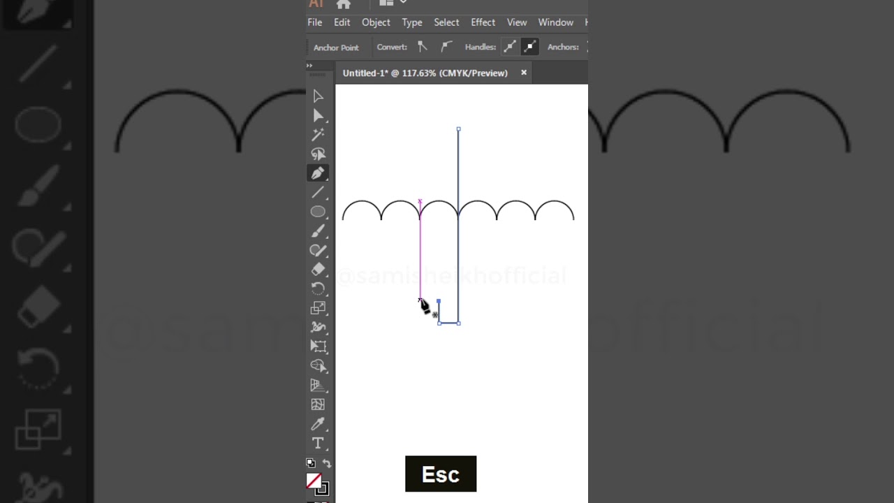 Create a Vector Umbrella Icon in Illustrator in Under a Minute #shorts