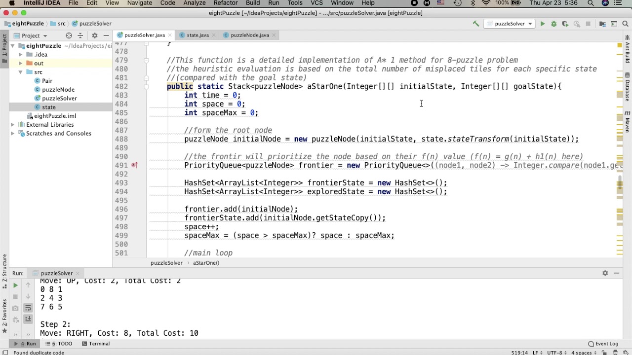 Implementation of 6 Search Algorithms for Solving the 8-Puzzle Problem