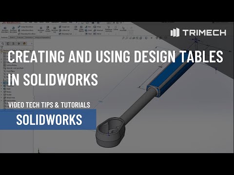 Creating and Editing Design Tables in SOLIDWORKS