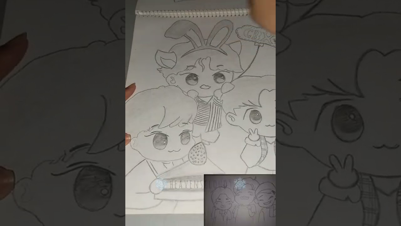 My obsession to EXO's chibi fanarts and animal characters went📈📈 #exo #exoot9 #shorts