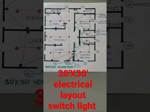 GREAT 30'X30' ELECTRICAL LAYOUT #floorplan #shorts #electricaldesign#saudiarabia