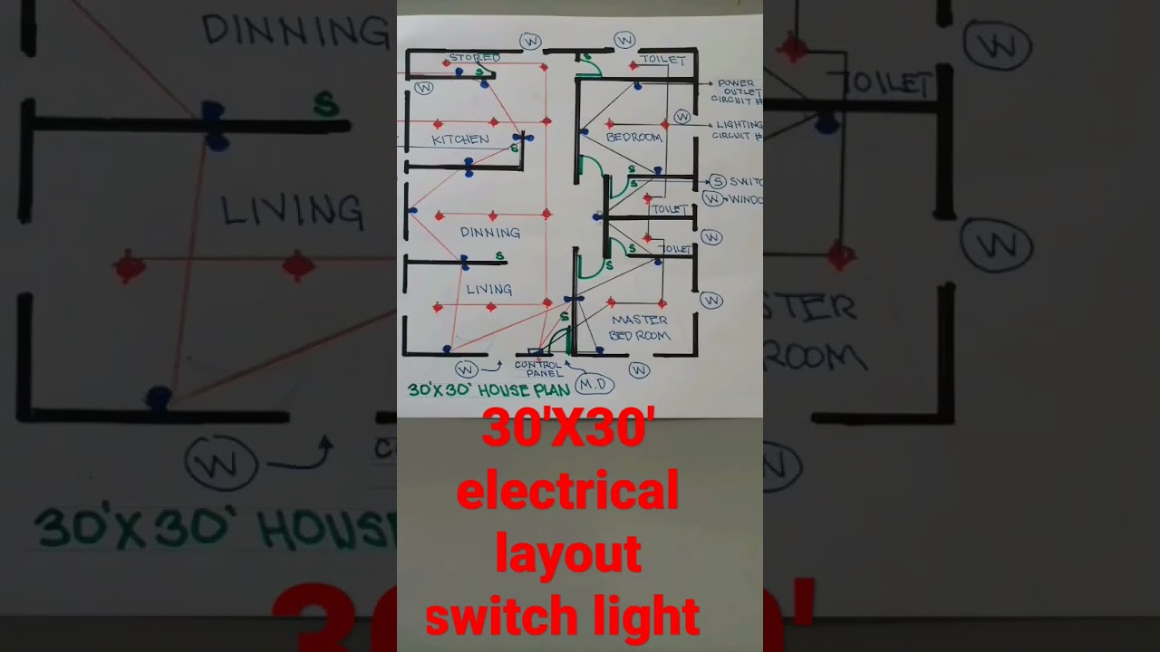GREAT 30'X30' ELECTRICAL LAYOUT #floorplan #shorts #electricaldesign#saudiarabia