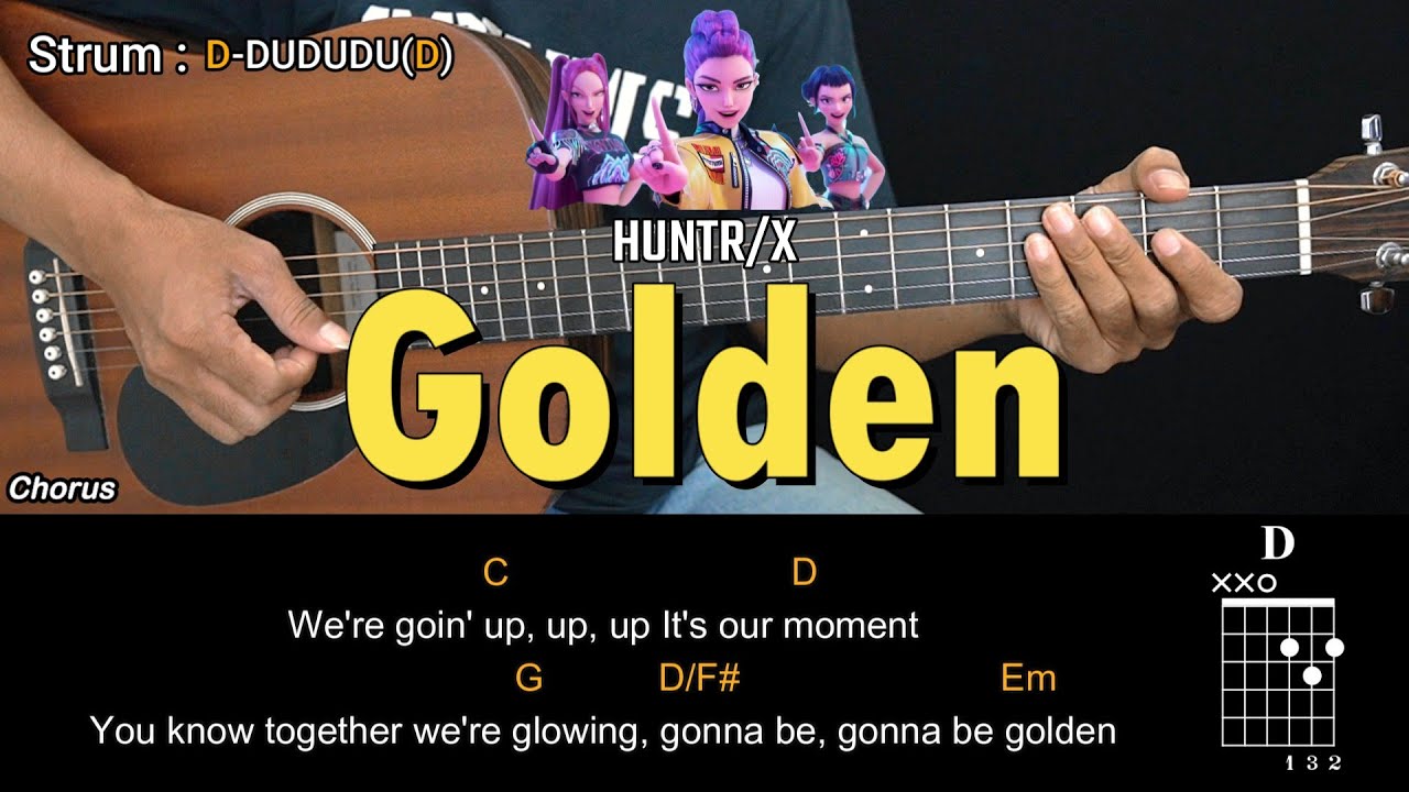 Golden - HUNTR/X (KPop Demon Hunters OST) | EASY Guitar Tutorial with Chords - Guitar Lessons