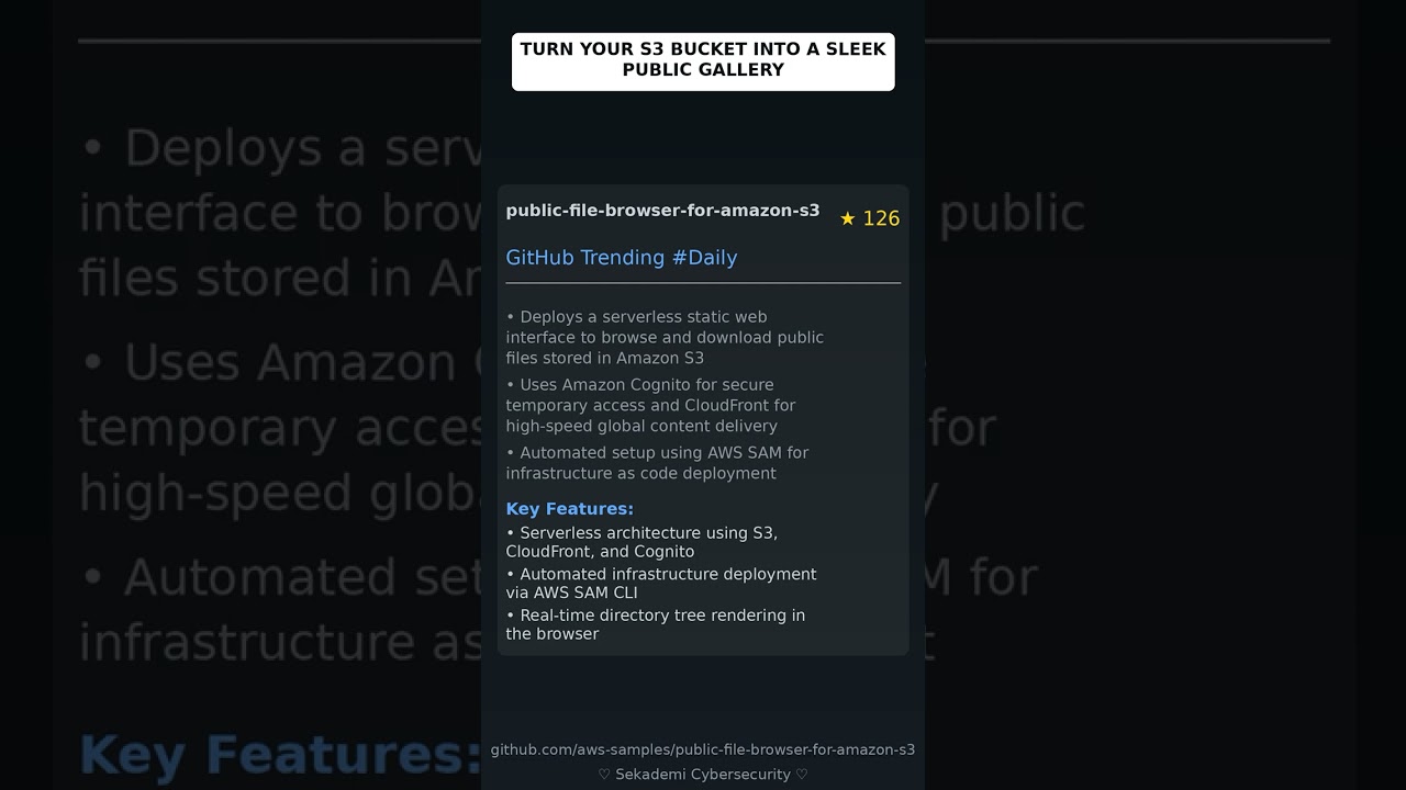 GitHub Trending Repositories: aws-samples/public-file-browser-for-amazon-s3 🇬🇧