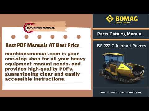Bomag BF 222 C Asphalt Pavers Parts Manual PDF