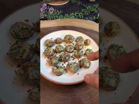Cheesy Mushroom 🍄🤤🍄 #shorts #mushroom #mushrooms #mushroomrecipe #mushroomrecipes #snacks #recipe