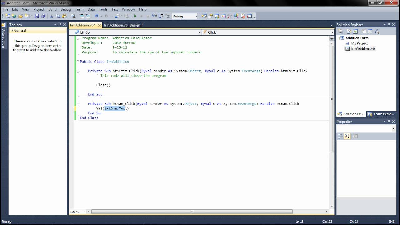 Visual Basic Programming Tutorial #3: Remarks, Val Function and Exit Coding