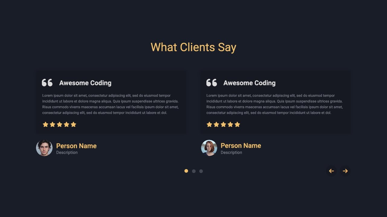 Responsive Testimonials Slider Using HTML CSS & JavaScript | Owl-Carousel Slider
