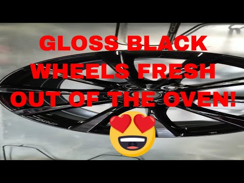G37s COUPE WHEELS FRESH OUT OF THE OVEN | POWDER COATED GLOSSY BLACK RIMS | CUSTOM COLORS | RACE CAR