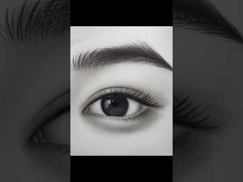 Learn how to draw realistic eye drawing with eyebrow #howtodraw #eyebrow #eyedrawing #shorts