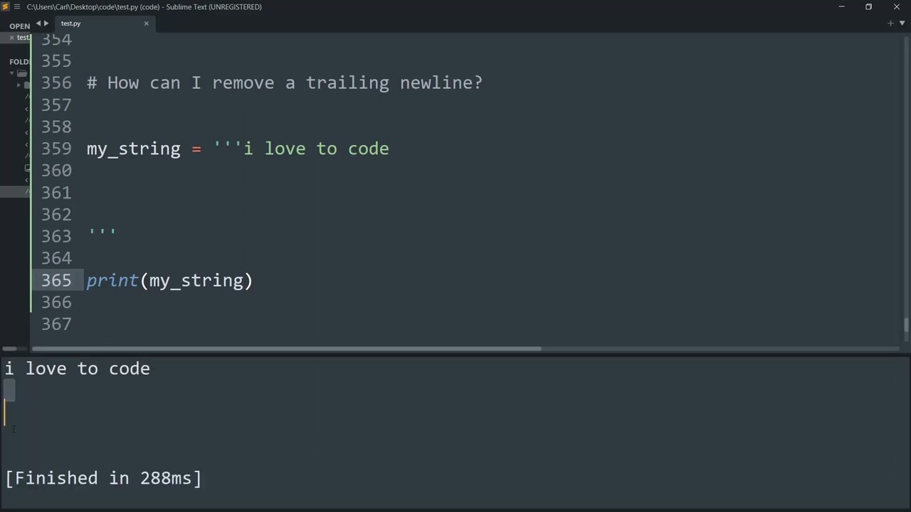 How can I remove a trailing newline?