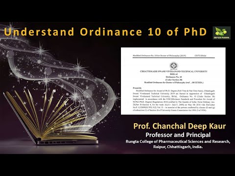 Page 1-5 Modified Ordinance 10 of PhD of CSVTU ( Part 1) DRC, Eligibility , Registration procedure.