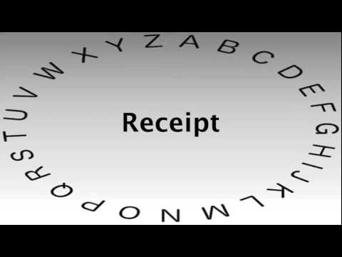 Spelling Bee Words and Definitions — Receipt