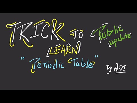 [ADI] TRICK TO LEARN PERIODIC TABLE - PUBLIC UPDATE!!! In Hindi