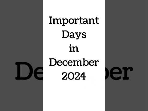 December 2024: Full List of important National and International Days | Special days in Dec - 2024