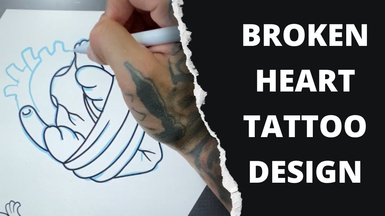 Beginner Tattoo Drawing | Broken Heart Flash Tutorial