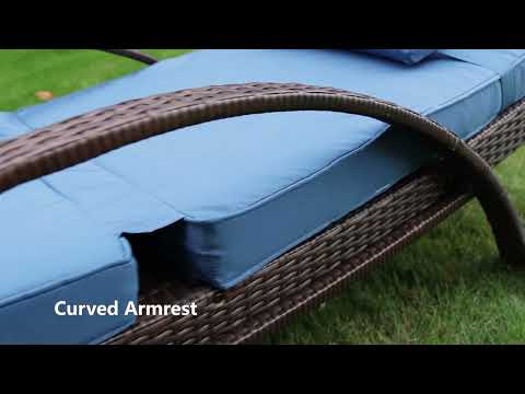 NOBLEMOOD 2 Pcs Patio Chaise Lounge Chairs Poolside Lounger